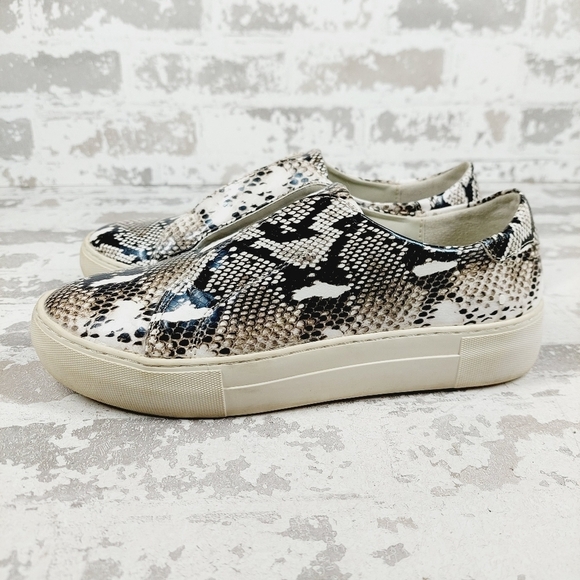 J Slides | Shoes | J Slides Snakeskin Leather Slip On Flat Casual ...